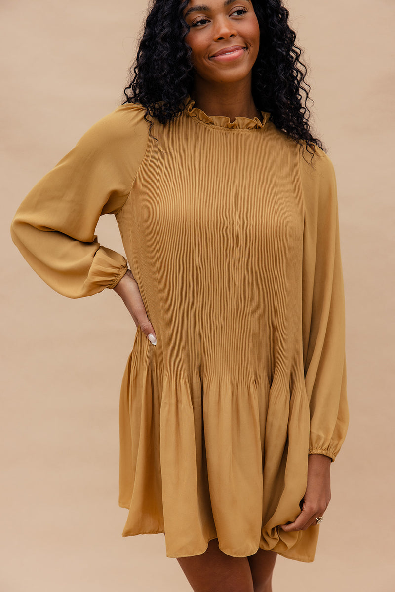 The Getaway Ruffle Neck Dress – ROOLEE