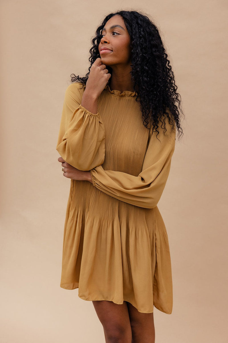 The Getaway Ruffle Neck Dress – ROOLEE