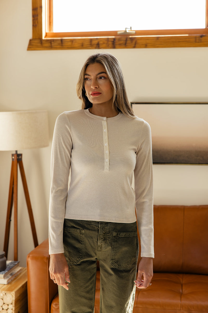 Karina Long Sleeve Henley – ROOLEE