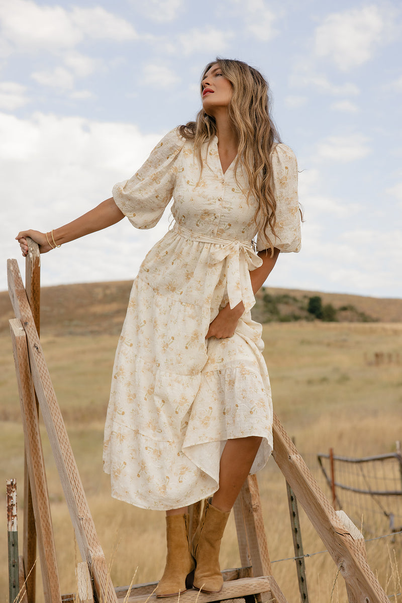 Marigold Muse Tiered Dress – ROOLEE