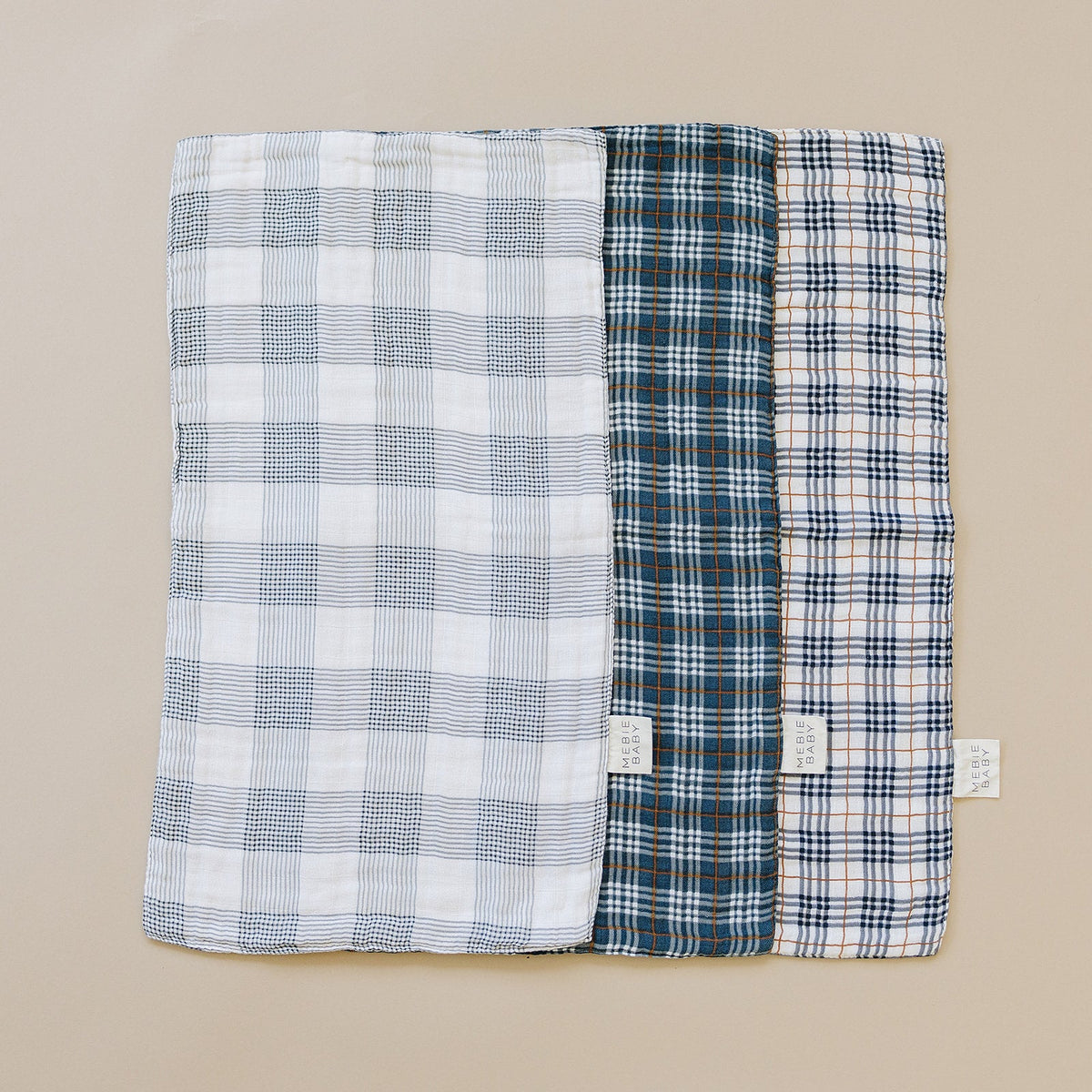 Coastal Plaid Muslin Burp Cloth – ROOLEE