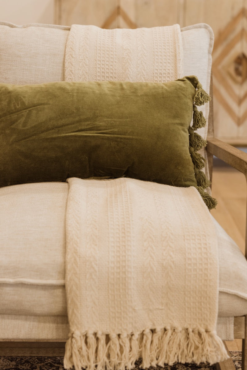 Cream Throw Blanket - Neutral Home Accessories | ROOLEE
